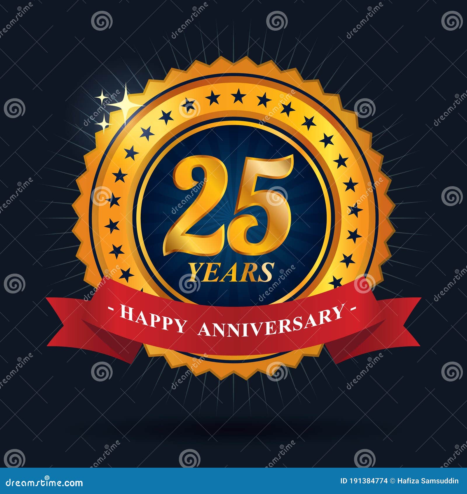 Happy Anniversary Label Design. Vector Illustration Decorative Design ...