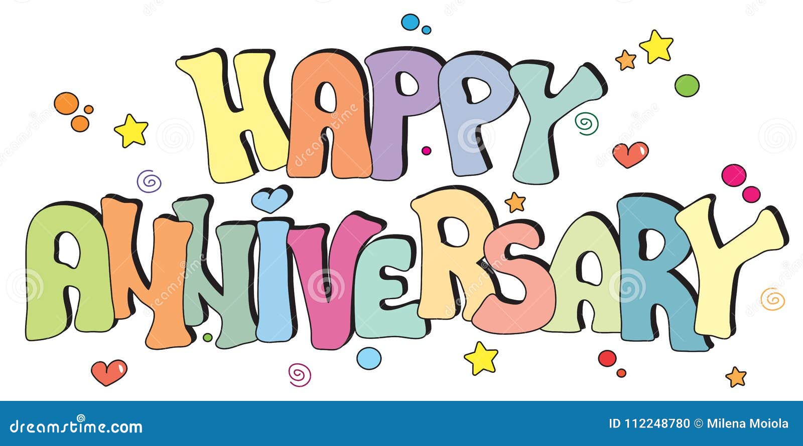 Happy anniversary written stock illustration. Illustration of greeting ...