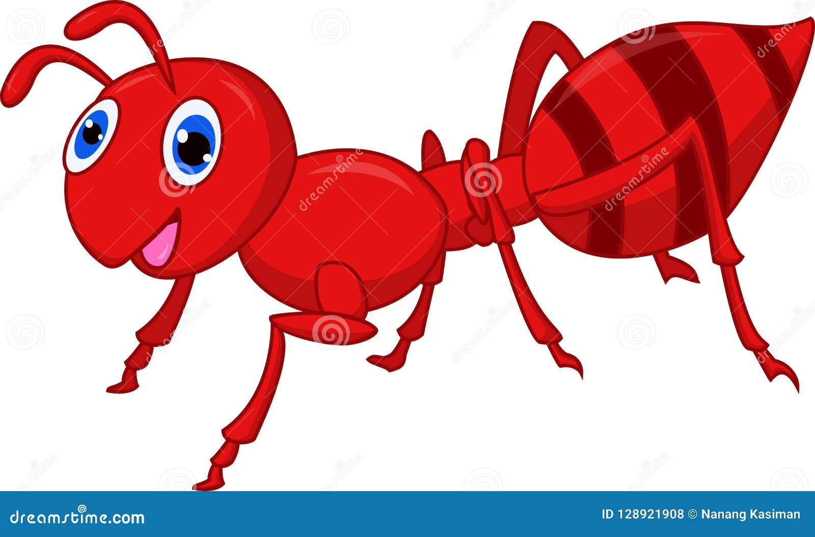 Happy ant cartoon stock vector. Illustration of antennae - 128921908