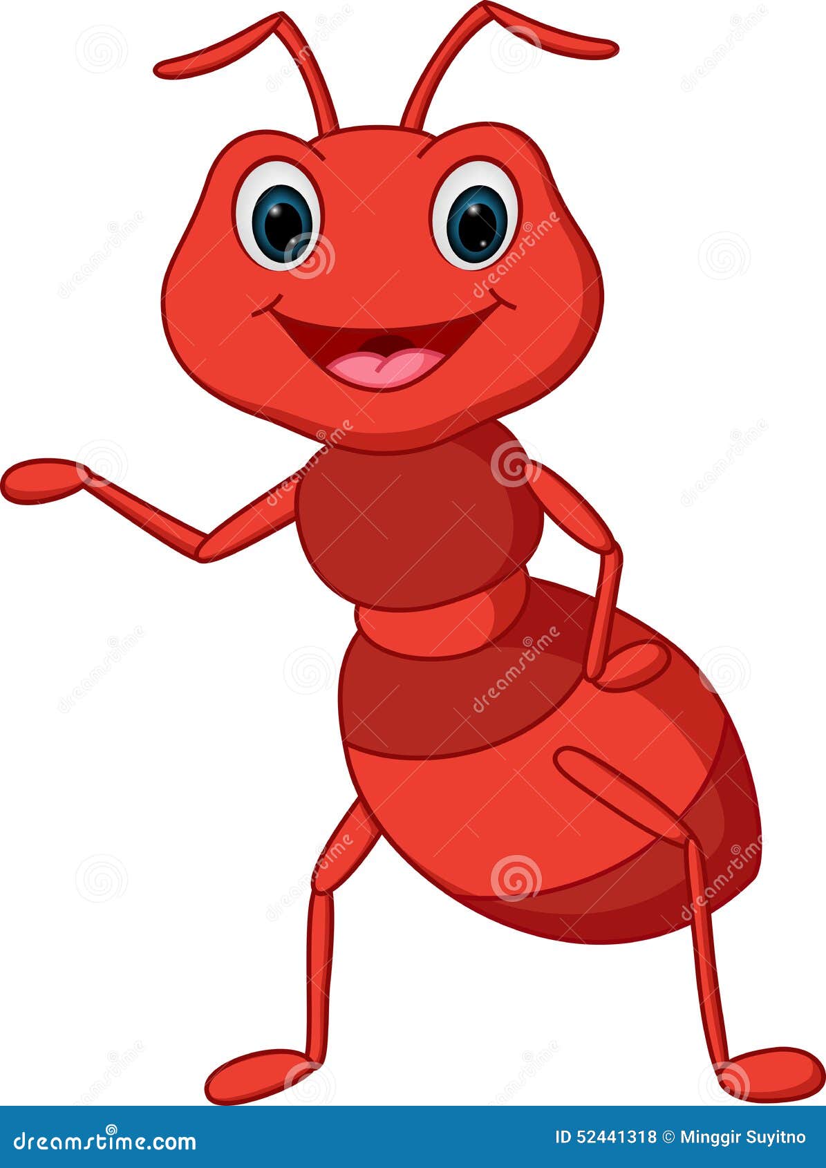 Happy Ant Cartoon Vector Illustration | CartoonDealer.com #52441318