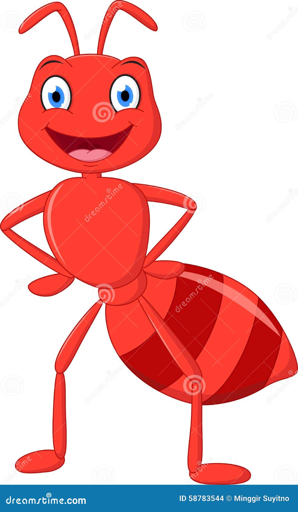 Happy ant cartoon stock vector. Illustration of small - 58783544