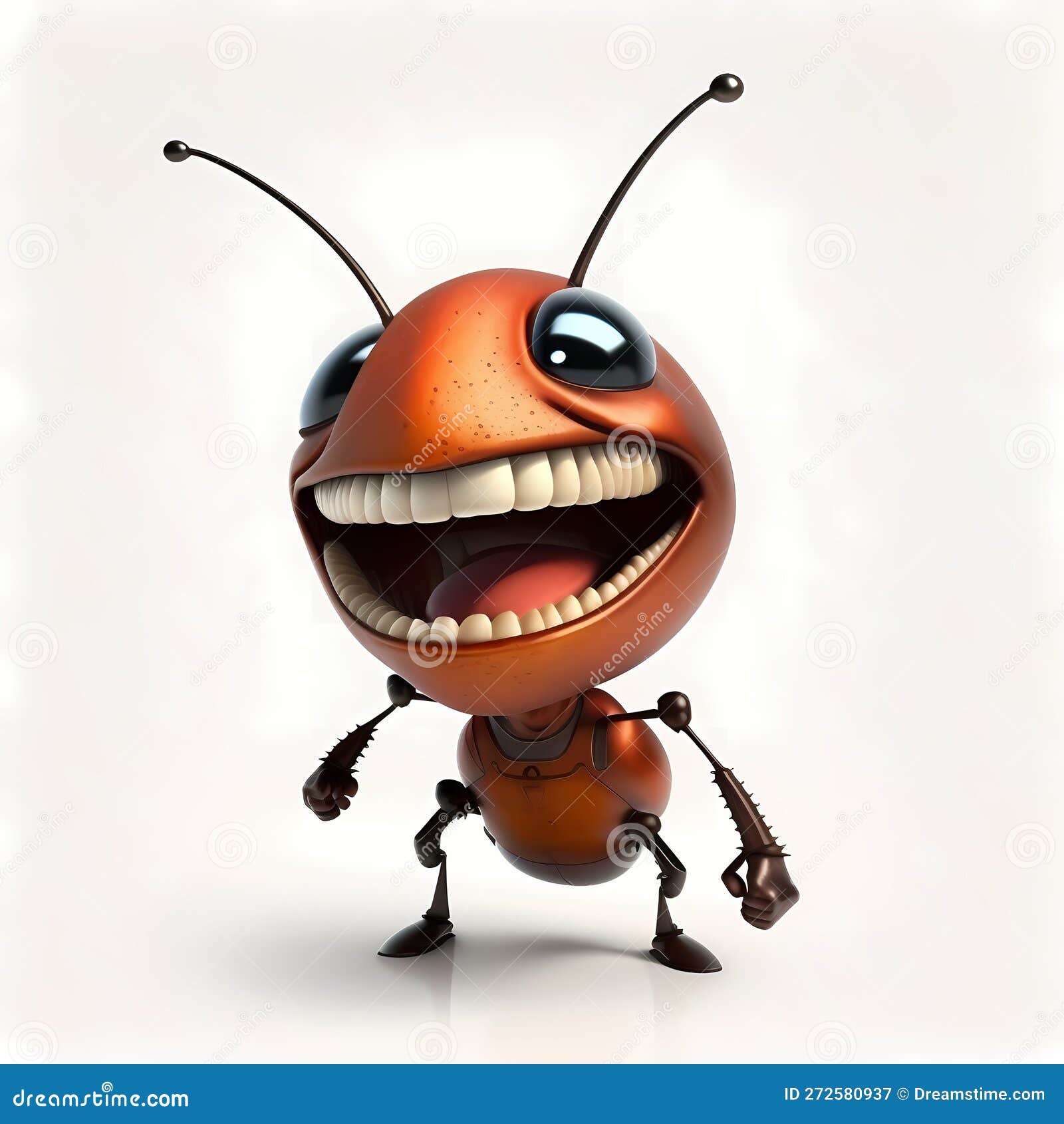 Happy Ant Cartoon. Generative AI Stock Illustration - Illustration of ...