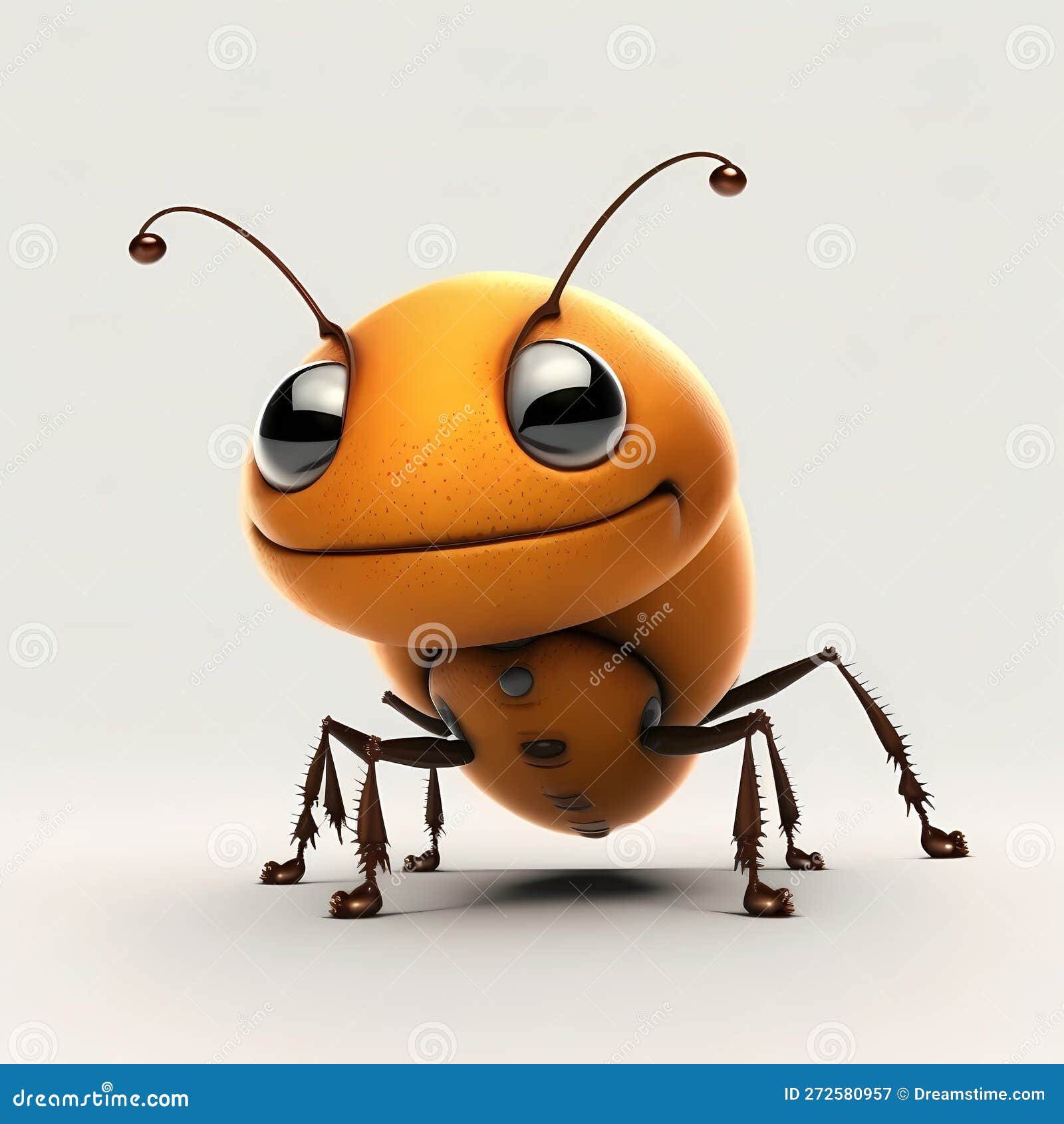 Happy Ant Cartoon. Generative AI Stock Illustration - Illustration of ...