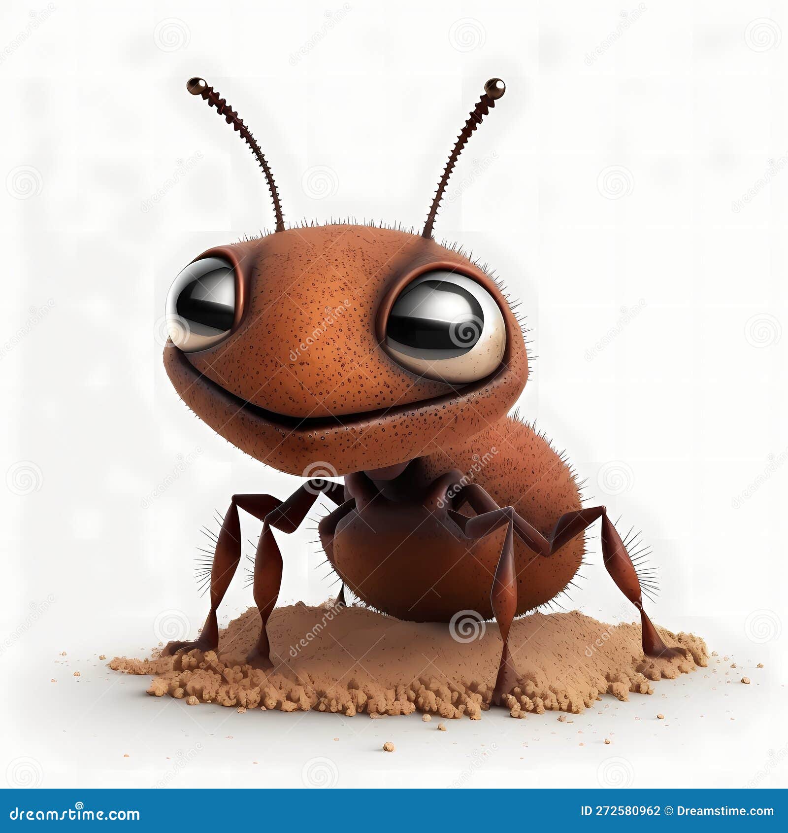 Happy Ant Cartoon. Generative AI Stock Illustration - Illustration of ...