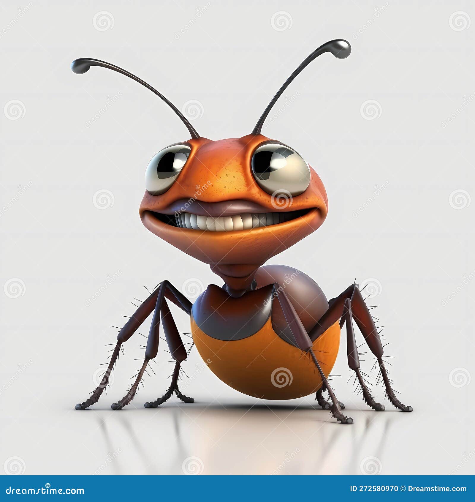 Happy Ant Cartoon. Generative AI Stock Illustration - Illustration of ...