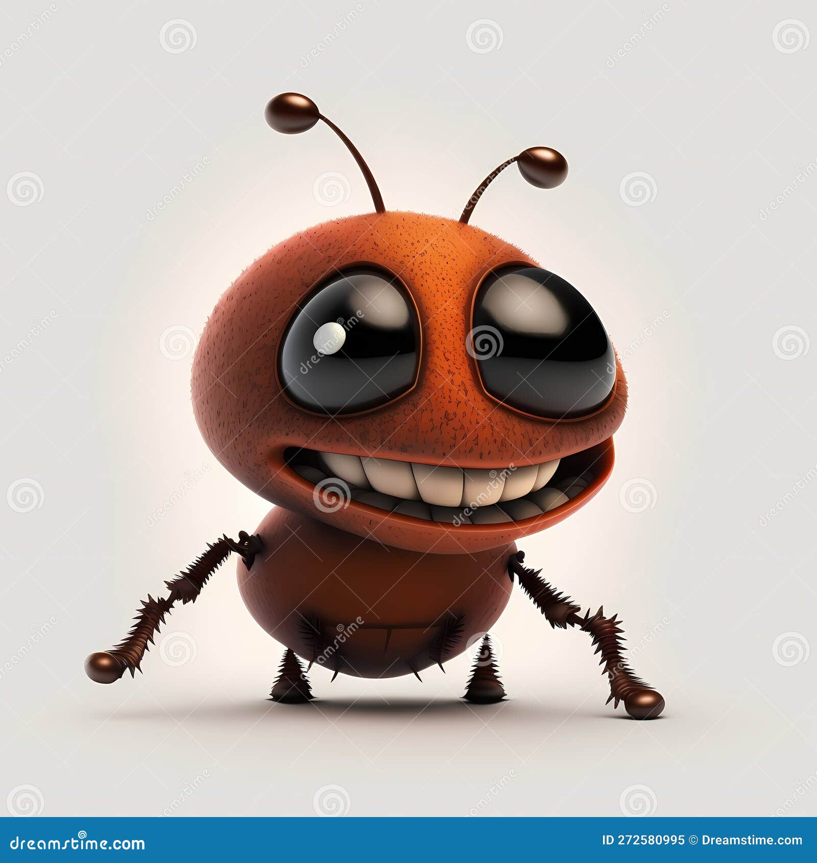 Happy Ant Cartoon. Generative AI Stock Illustration - Illustration of ...