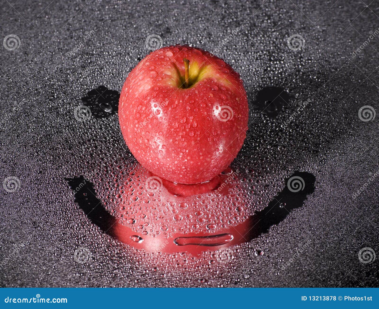 Happy apple stock photo. Image of reflection, metallic - 13213878