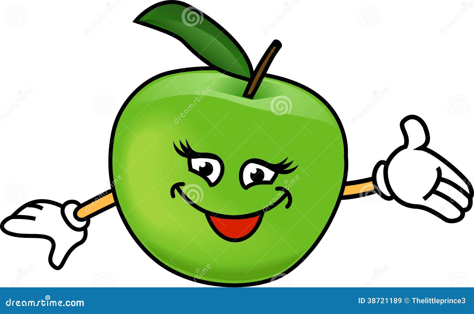 Happy Apple Simple Clean Cartoon Illustration | CartoonDealer.com #73665249