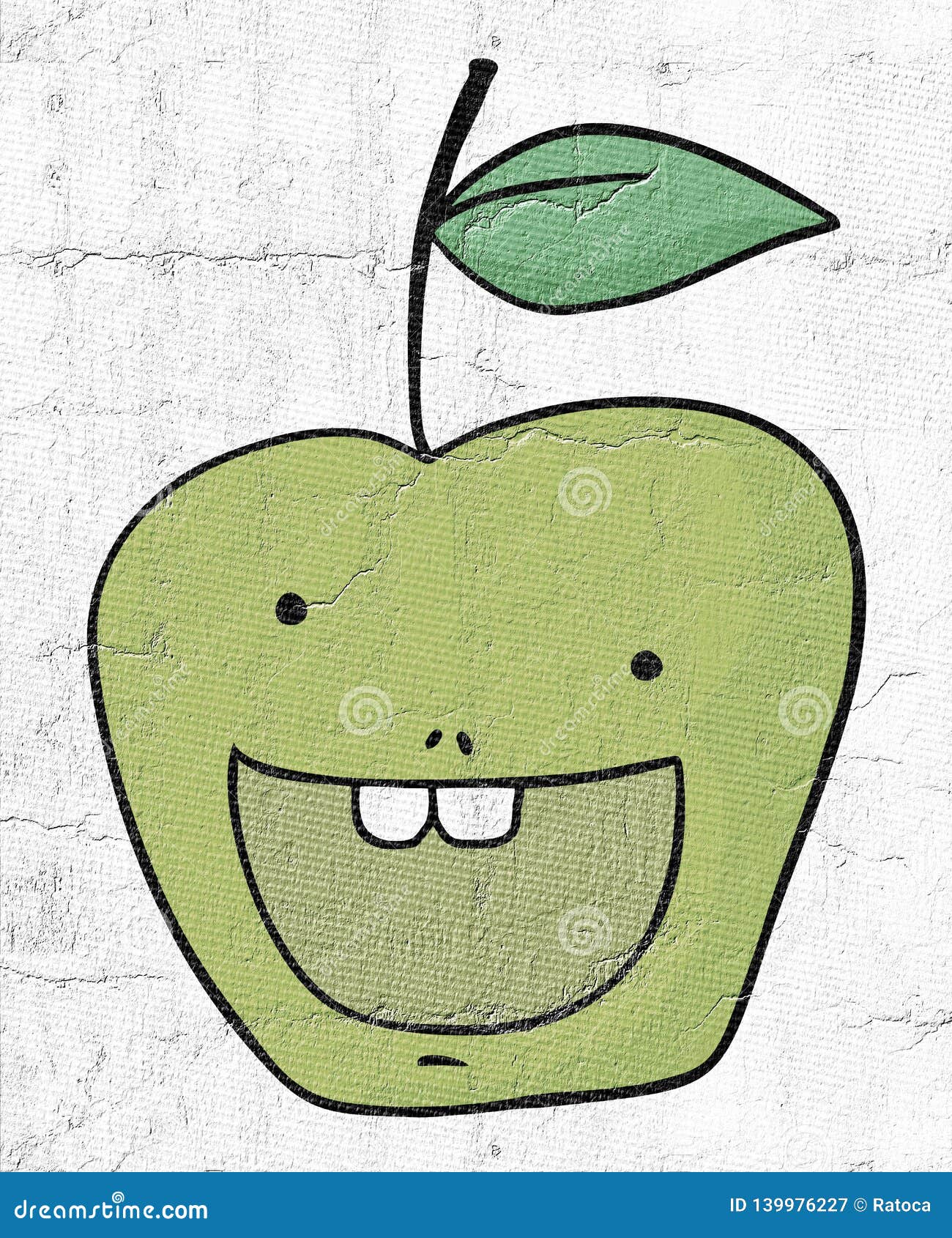 Happy apple draw stock illustration. Illustration of fresh - 139976227