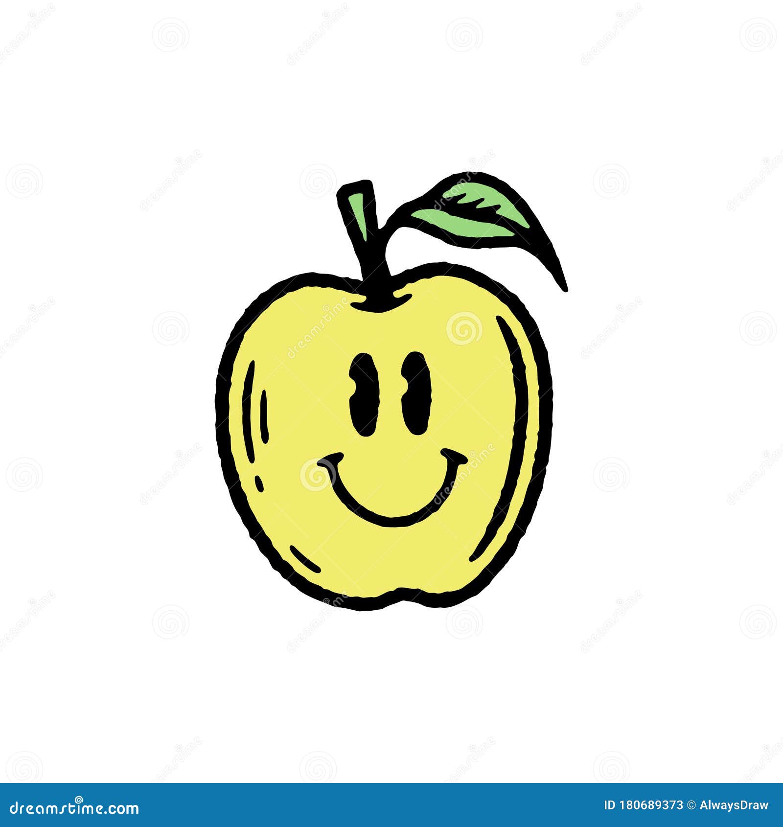 Happy Apple Simple Clean Cartoon Illustration | CartoonDealer.com #73665249