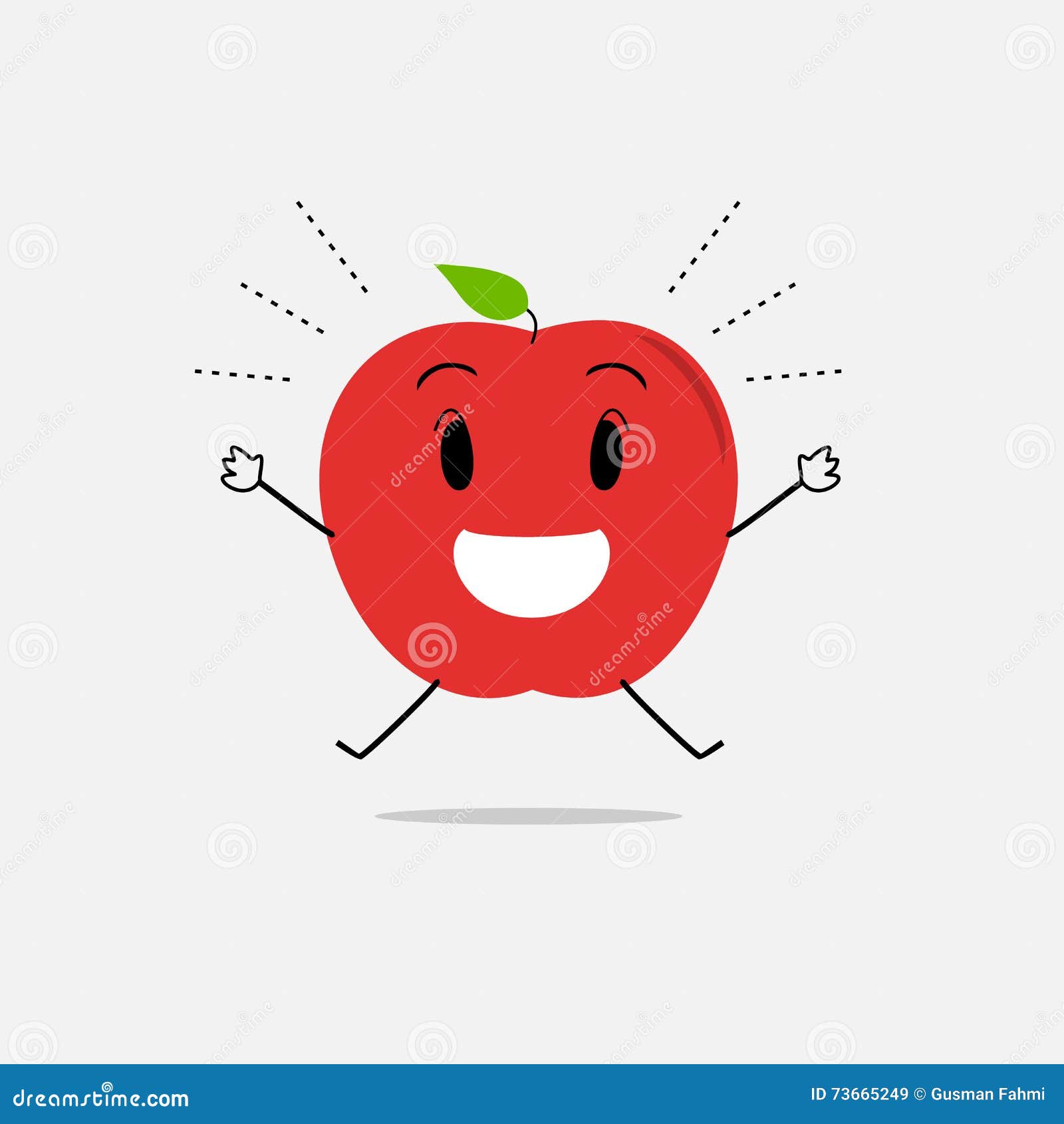 Happy Apple Simple Clean Cartoon Illustration Stock Vector ...
