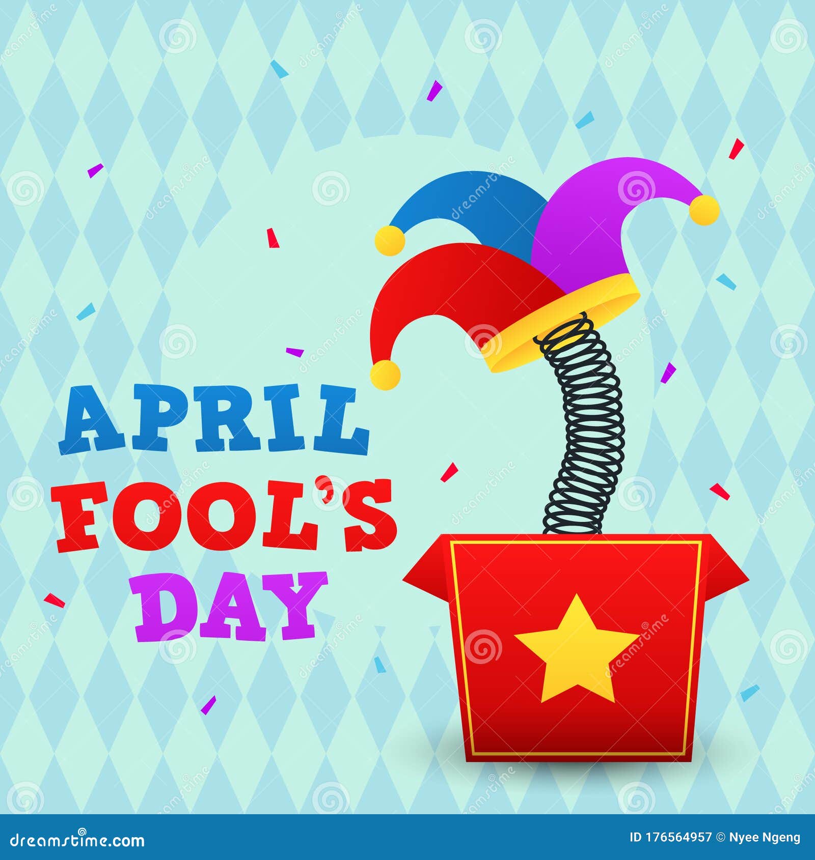 Happy April Fools Day Illustration with Surprise Box and Hat Vector ...