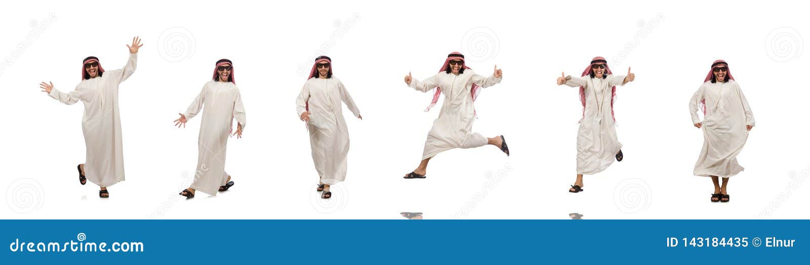 The Happy Arab Man Isolated on White Stock Image - Image of dancing ...