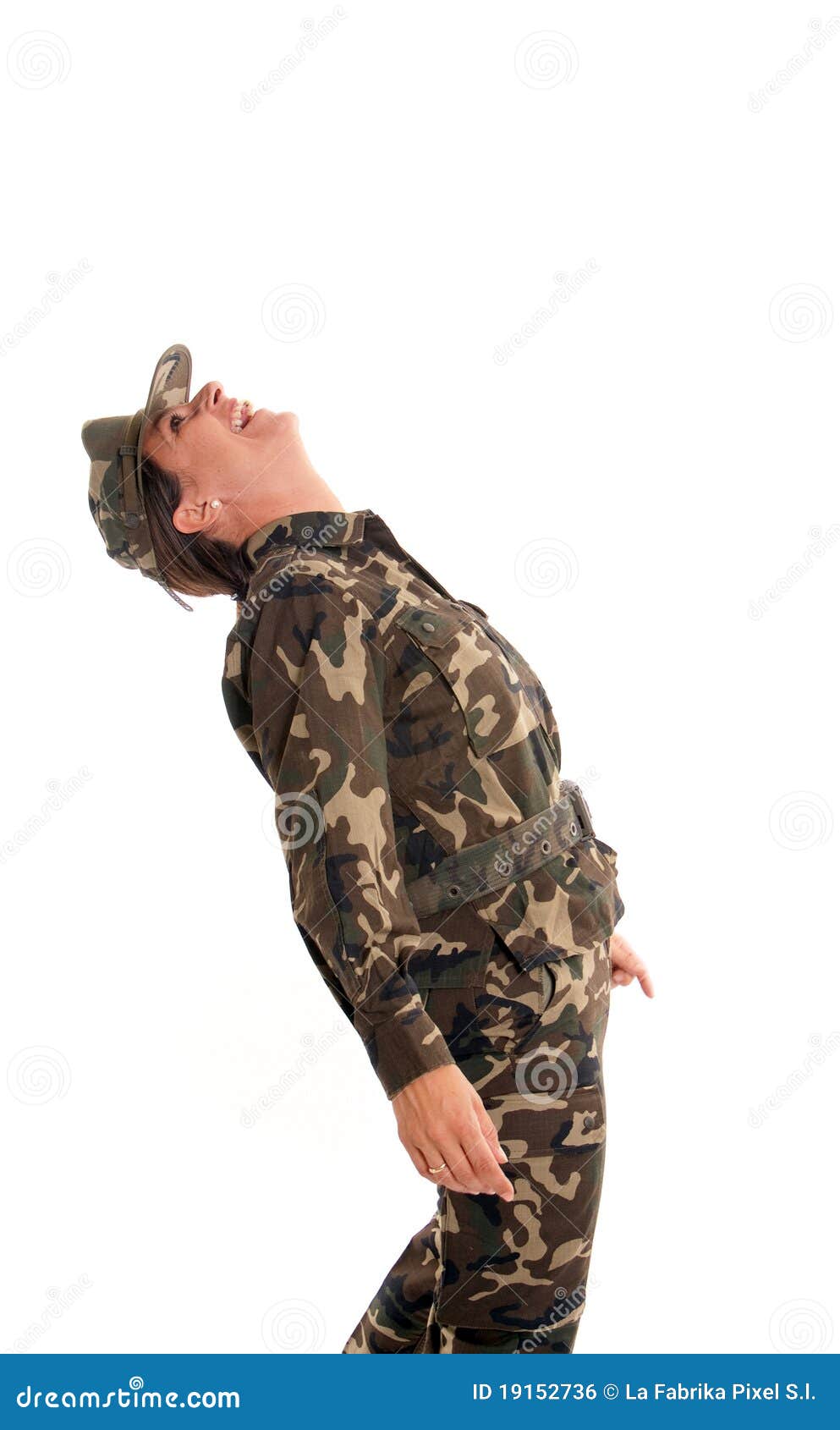 Happy army girl stock photo. Image of happy, fighter - 19152736