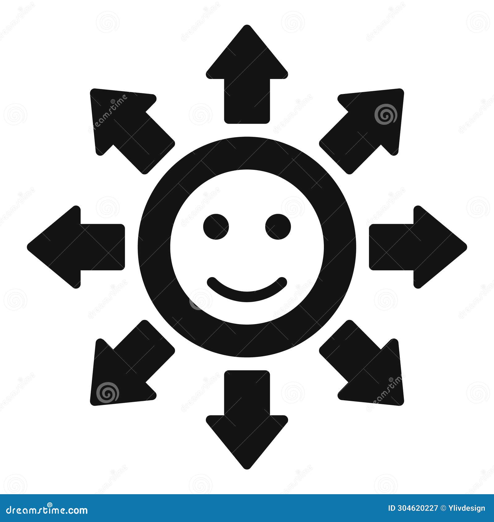 Happy Arrow Choice Icon Simple Vector. Brain Diagram Stock Illustration ...