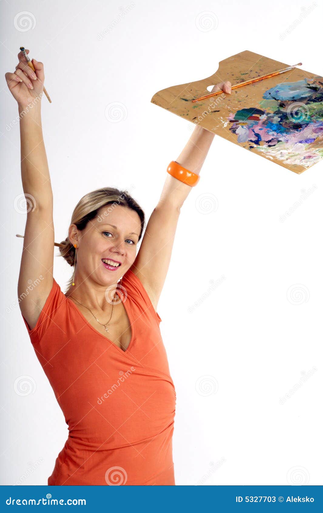Happy artist stock image. Image of adult, woman, white - 5327703