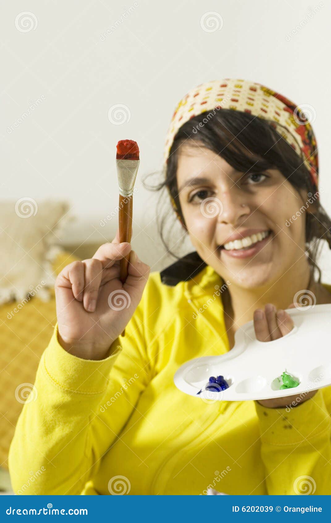 Happy Artist stock image. Image of woman, smiling, midlife - 6202039