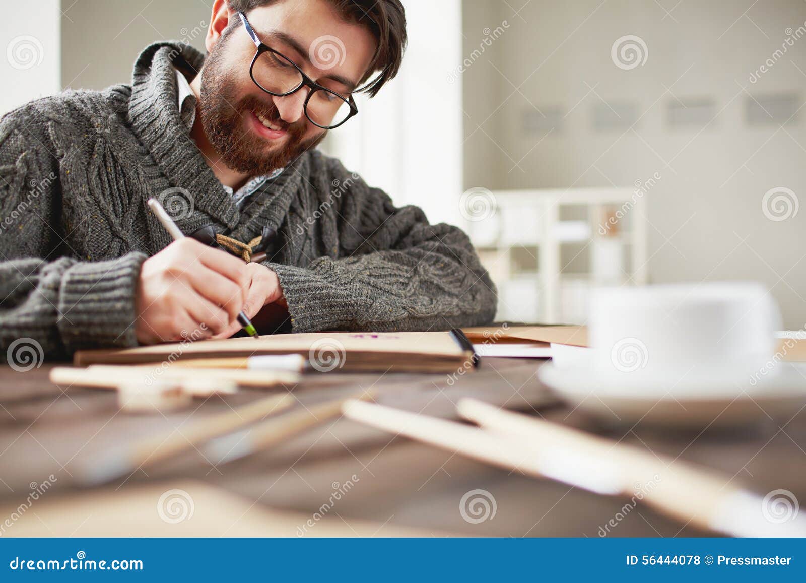 Happy artist stock photo. Image of hobby, learning, education - 56444078