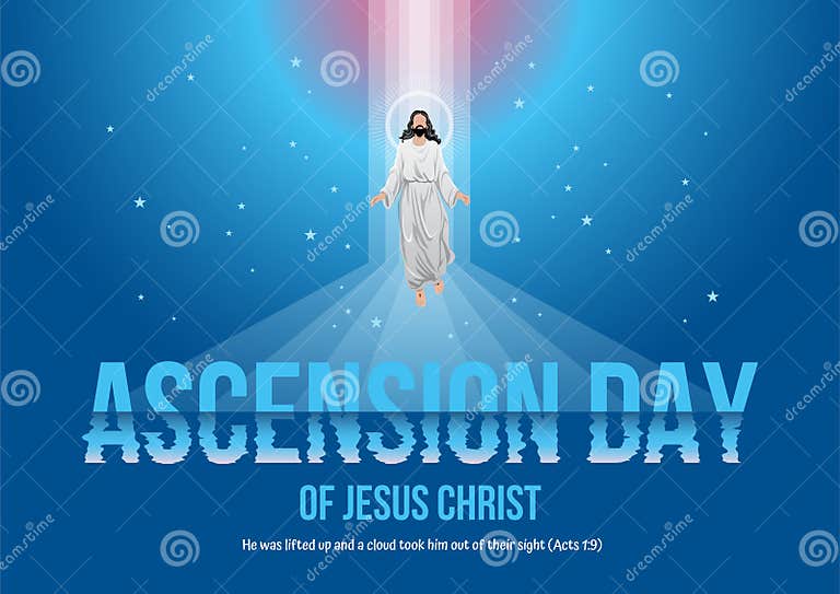 Happy Ascension Day Of Jesus Christ Stock Illustration Illustration