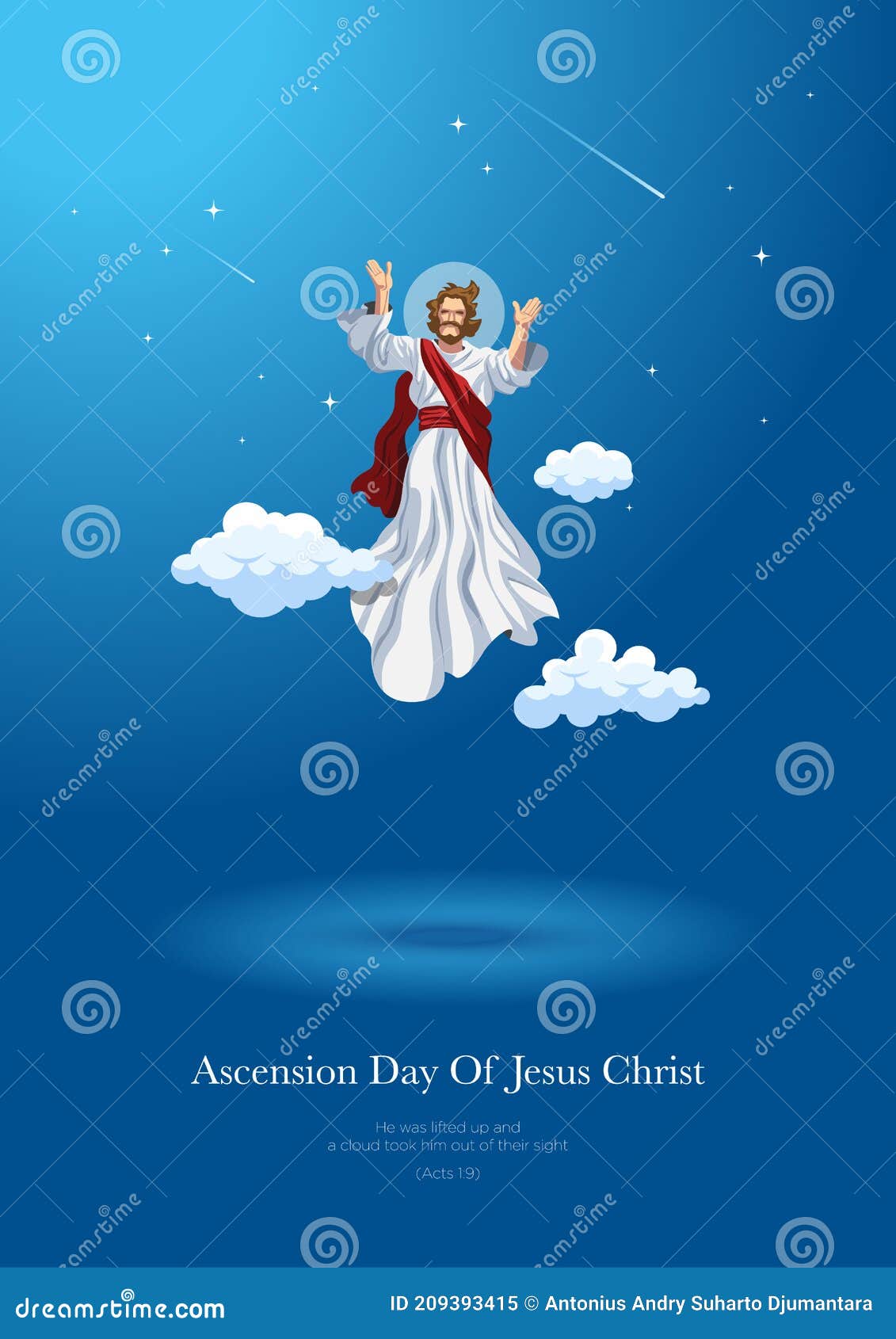 Illustration Of Ascension Day Banner Of Jesus Cartoon Vector ...