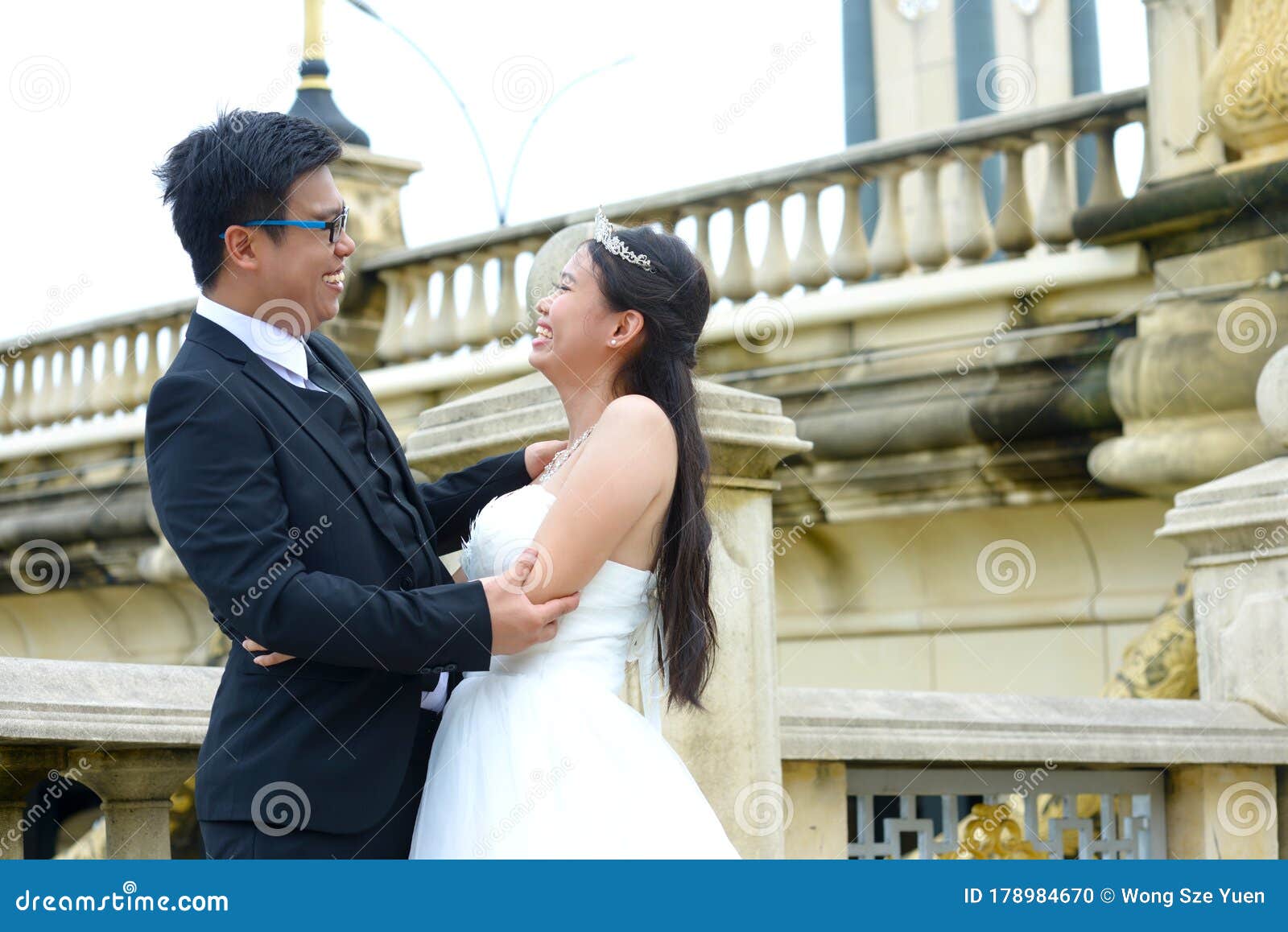 Happy Asian Bride and Groom Stock Photo - Image of lover, marriage ...