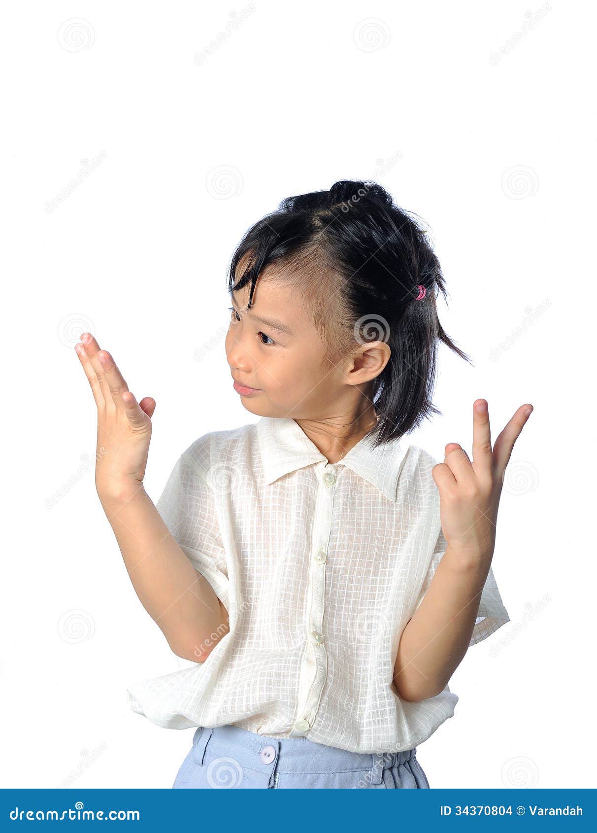 Happy Asian Child Count Number and Knowing the Answer Stock Photo ...