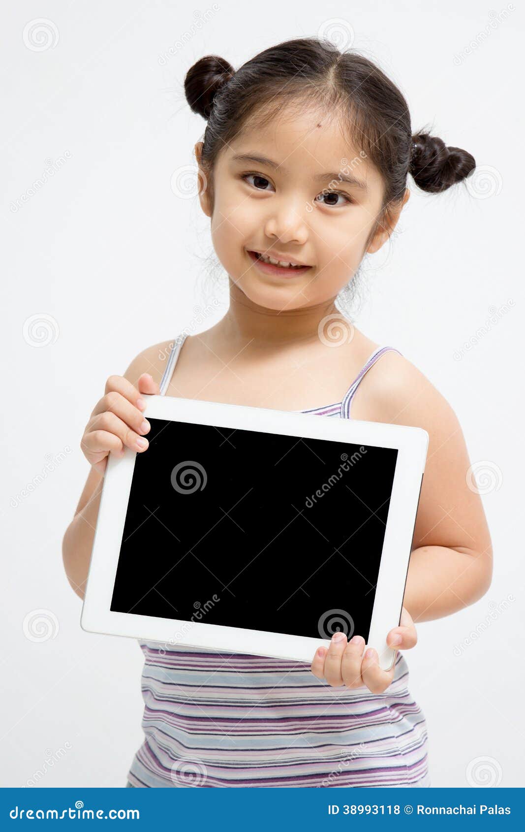 Happy Asian Child with Tablet Computer Stock Photo - Image of ...