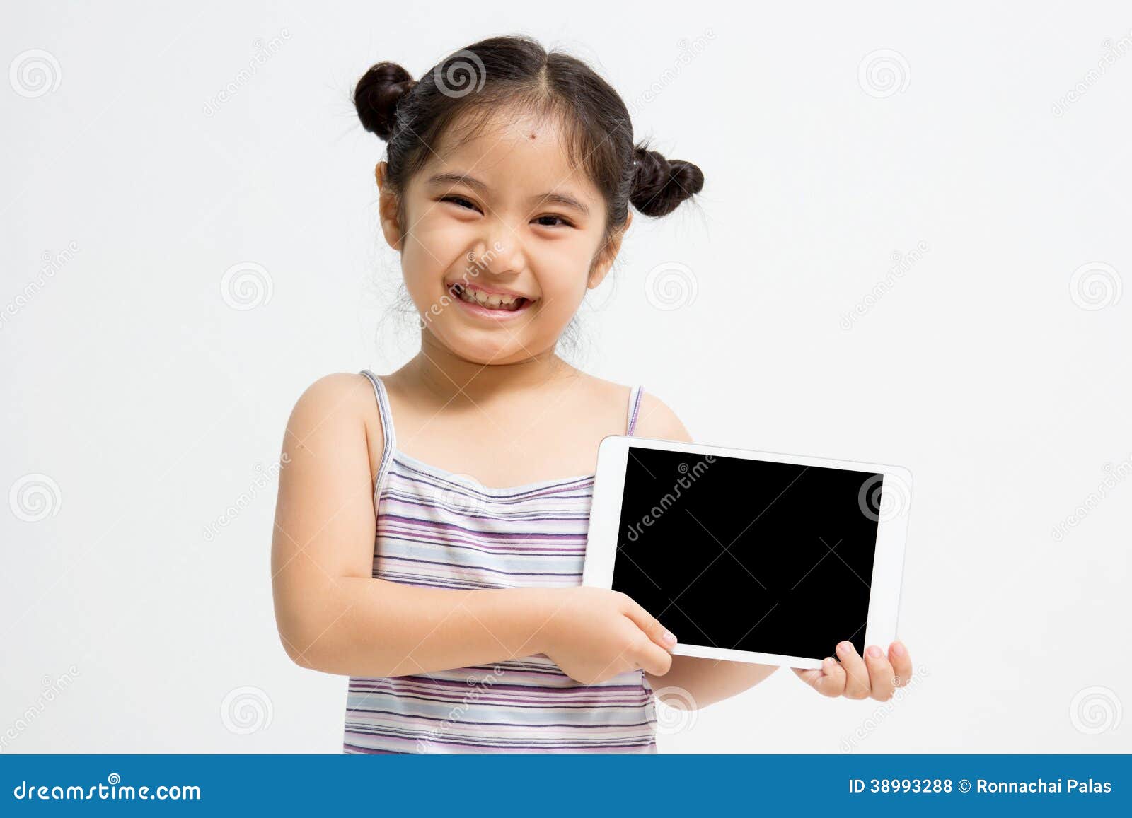 Happy Asian Child with Tablet Computer Stock Photo - Image of ...