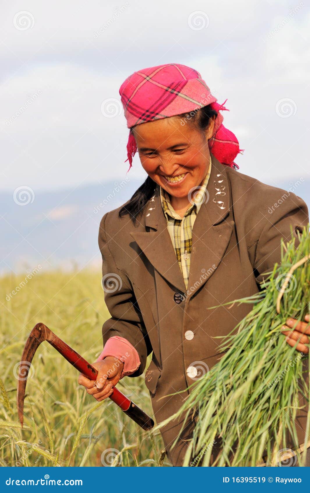 Happy asian female peasant editorial stock image. Image of female ...