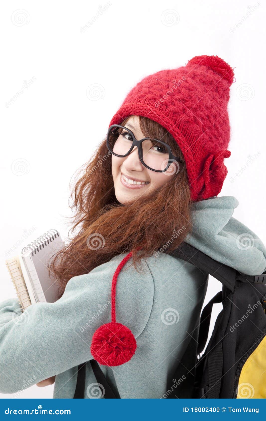 Happy Asian Girl in Winter Hat Stock Image - Image of chinese ...