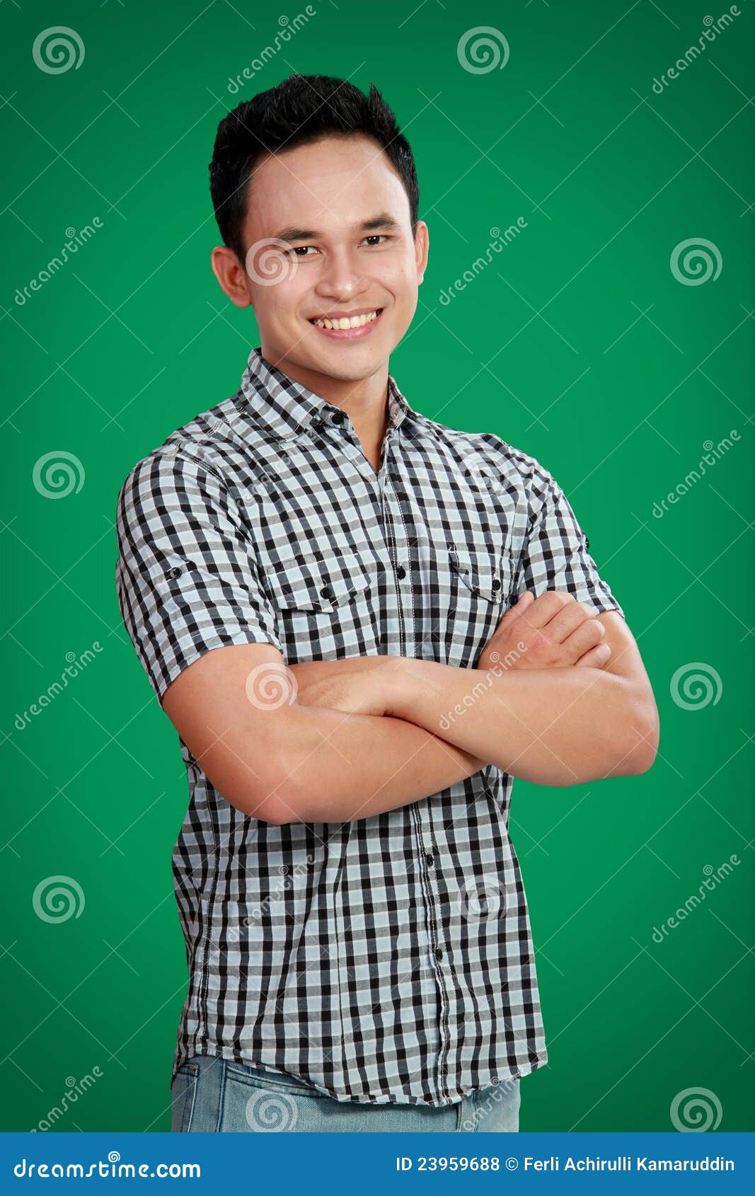 Happy asian male smiling stock photo. Image of pocket - 23959688