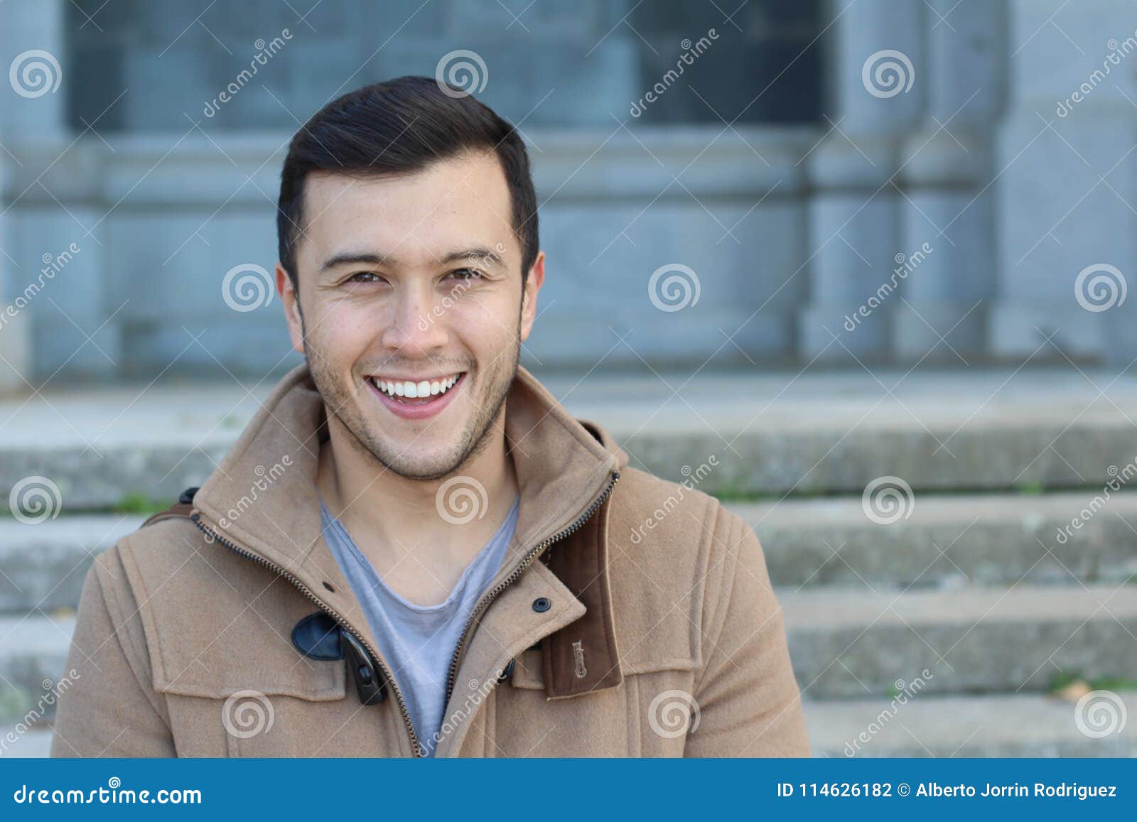 Happy Asian Male Smiling with Copy Space Stock Photo - Image of male ...