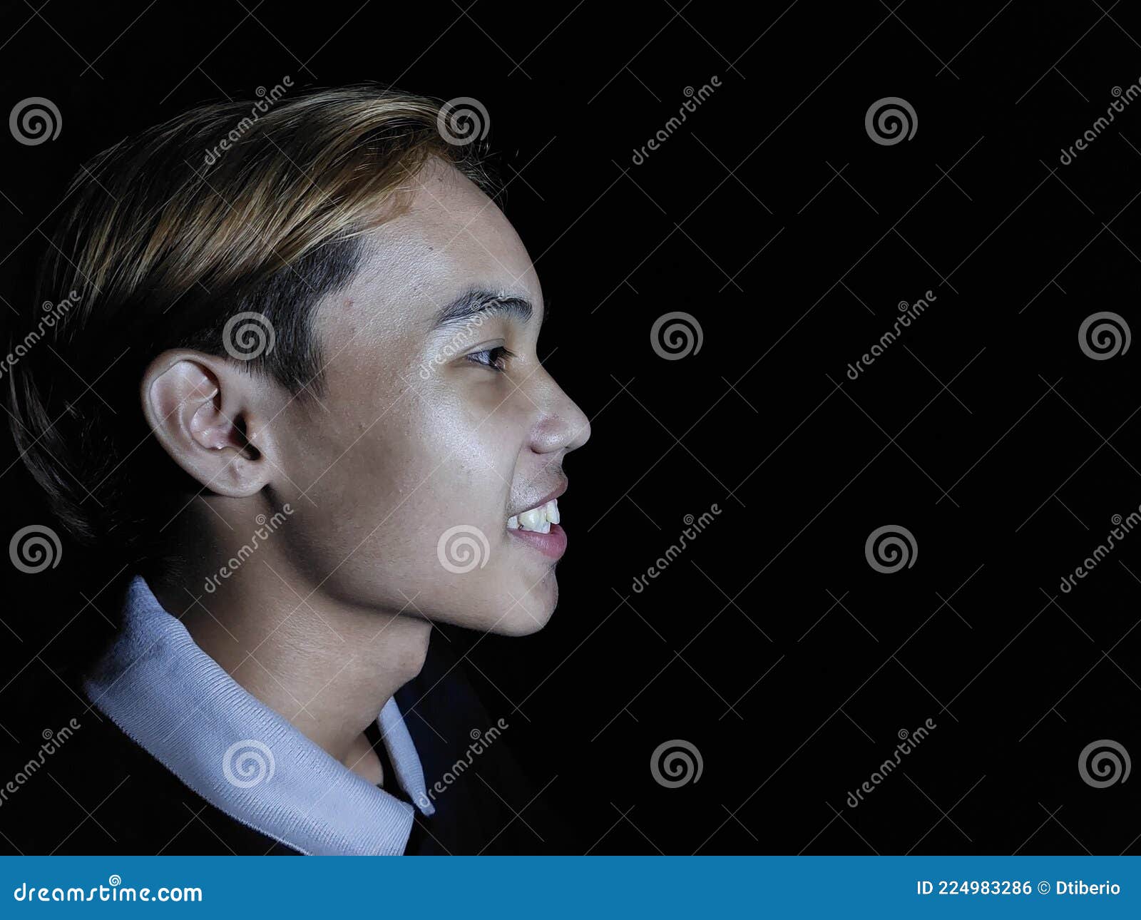 A Happy Asian Man Side Profile Stock Photo - Image of happiness, adult ...