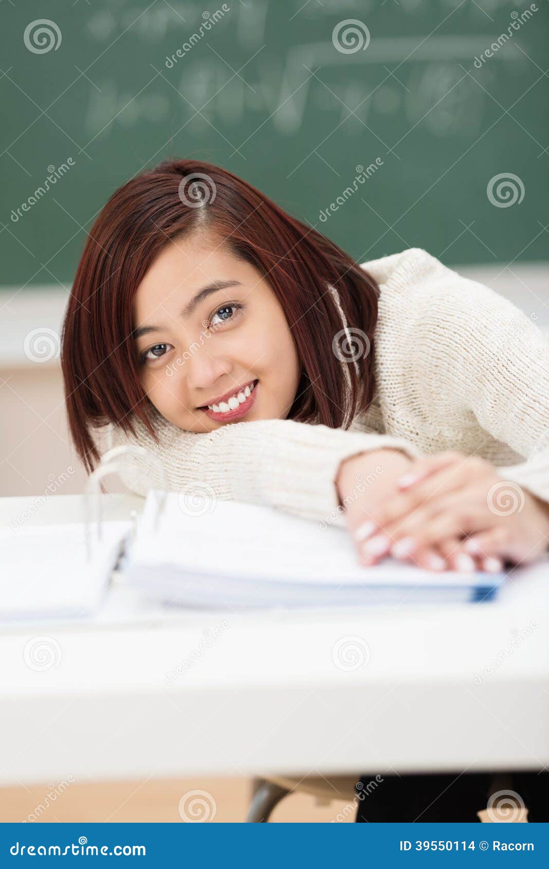 Happy Asian Student Relaxing in between Classes Stock Photo - Image of ...
