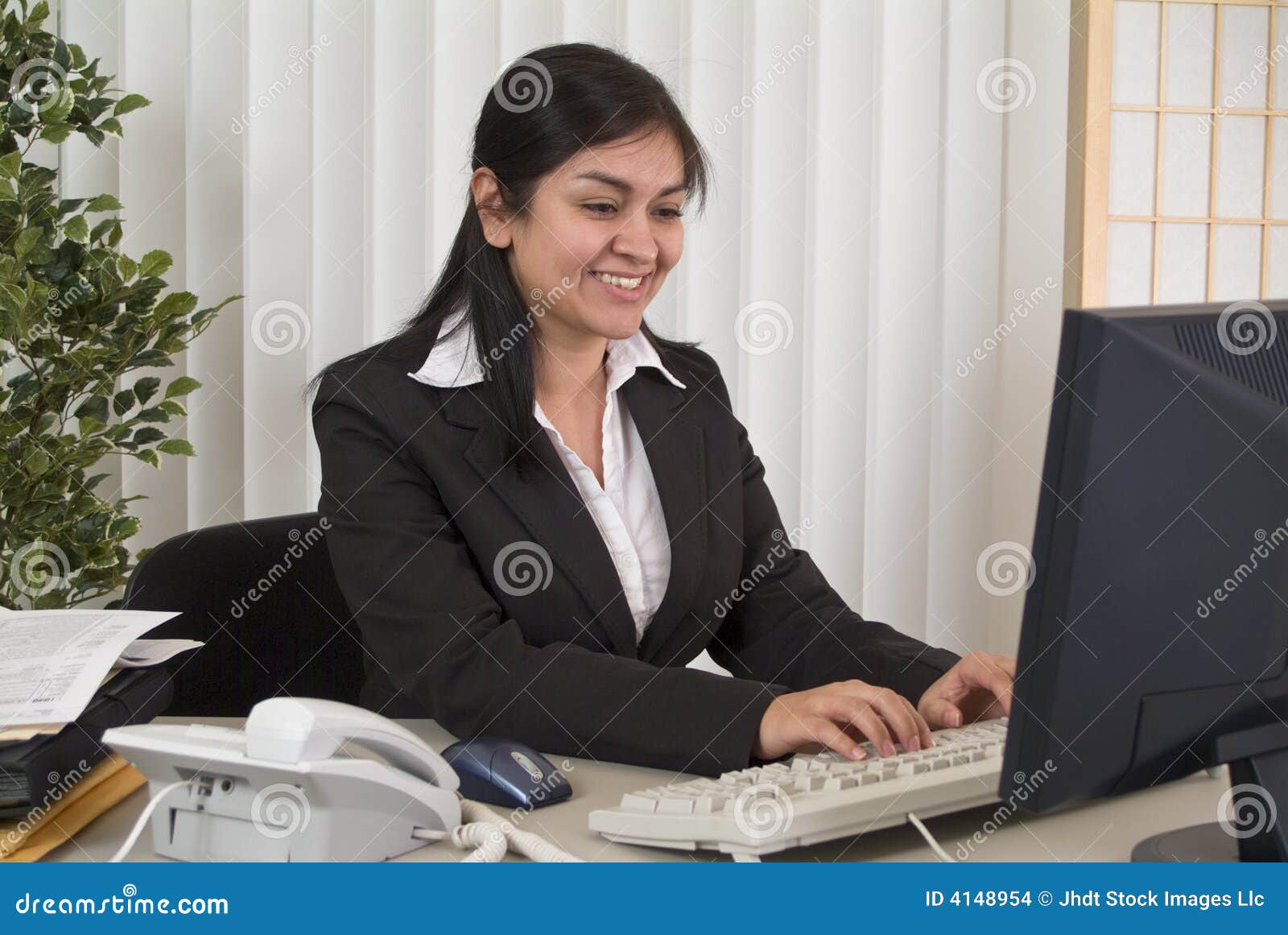 Happy Assistant stock photo. Image of business, white - 4148954