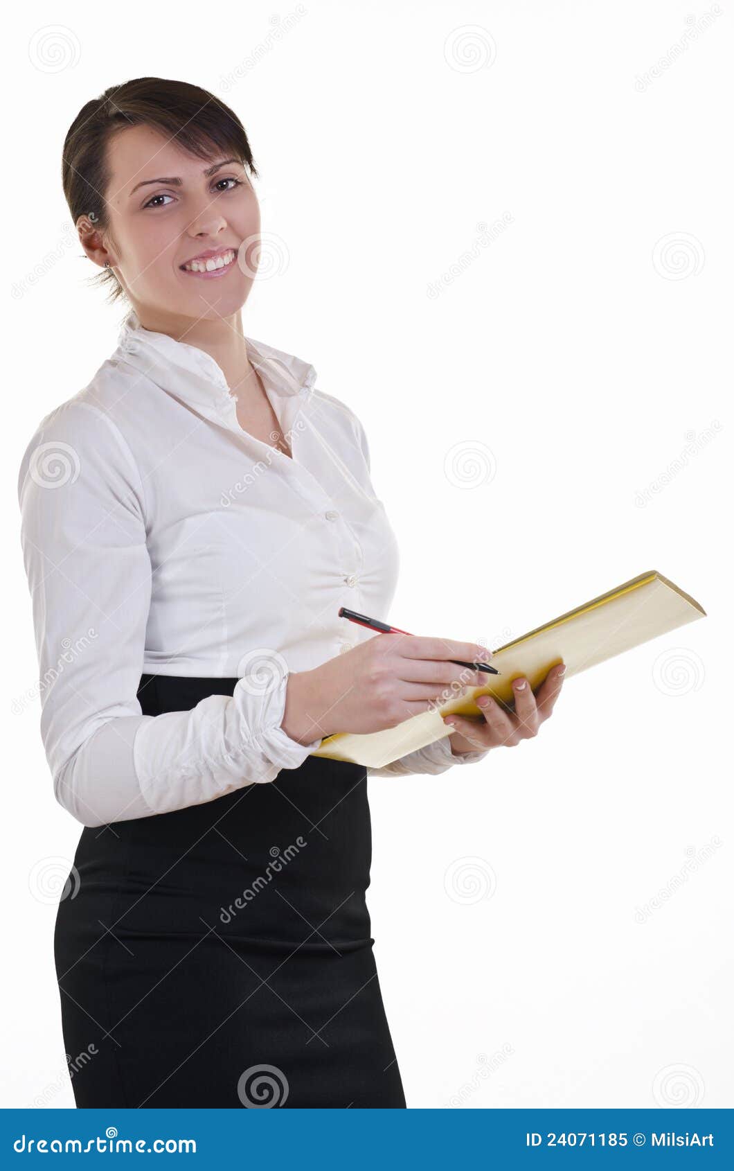 Happy Assistant with Folder Stock Image - Image of agent, office: 24071185