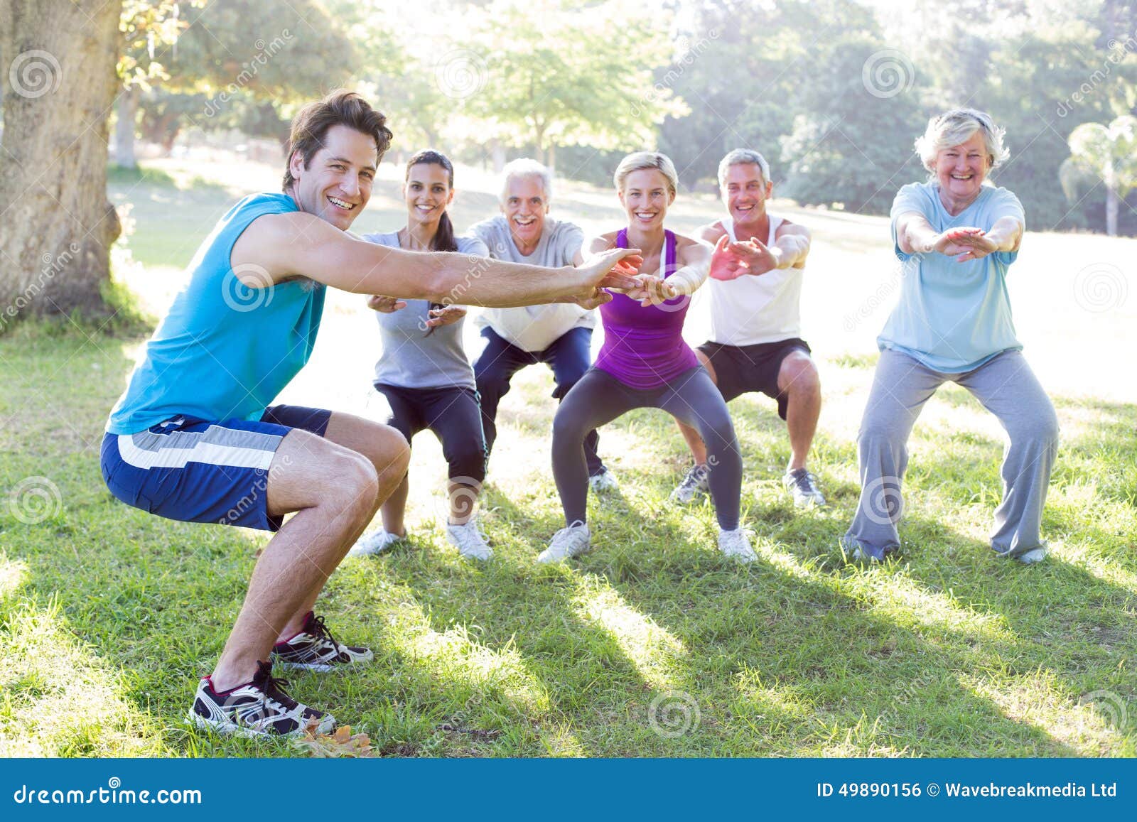 Happy Athletic Group Training Stock Photo - Image of athletic, care ...
