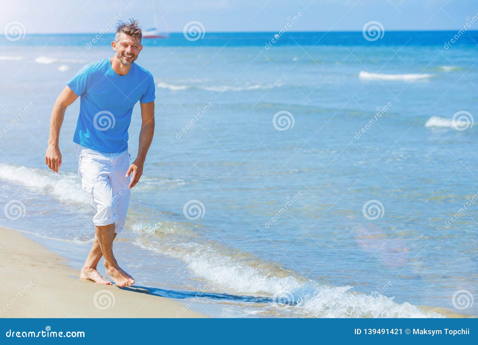 Attractive Young Man on a Tropical Beach Stock Image - Image of ...