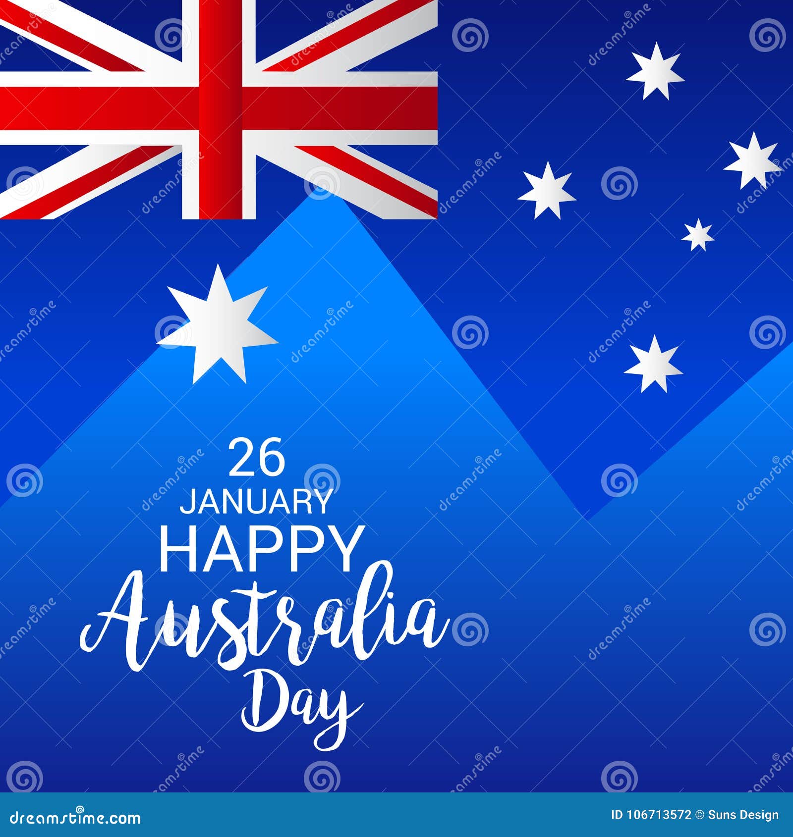 Happy Australia Day 26 January. Stock Illustration - Illustration of ...
