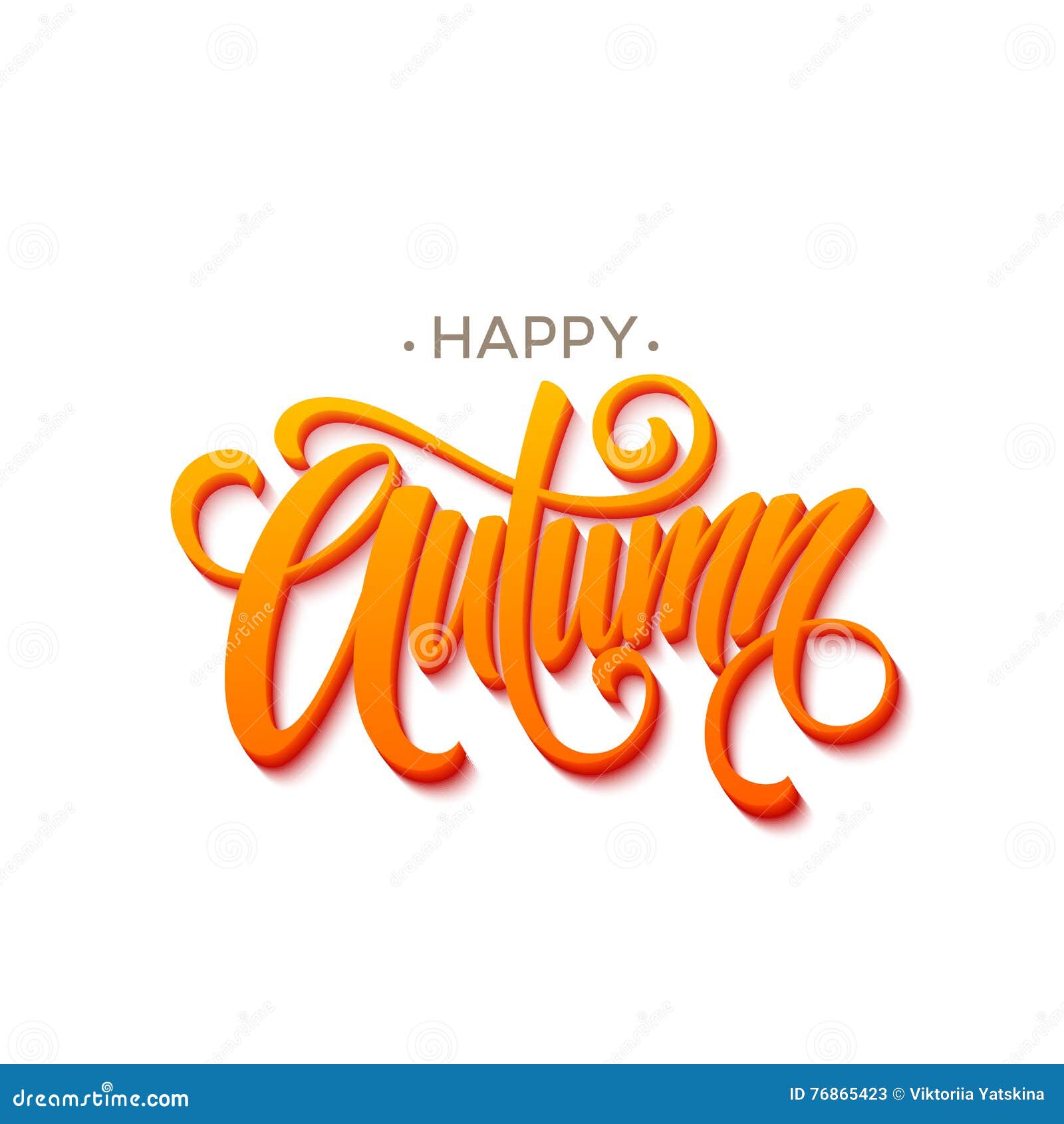 Happy Autumn Calligraphy Design. Fall Typographic Stock Vector ...