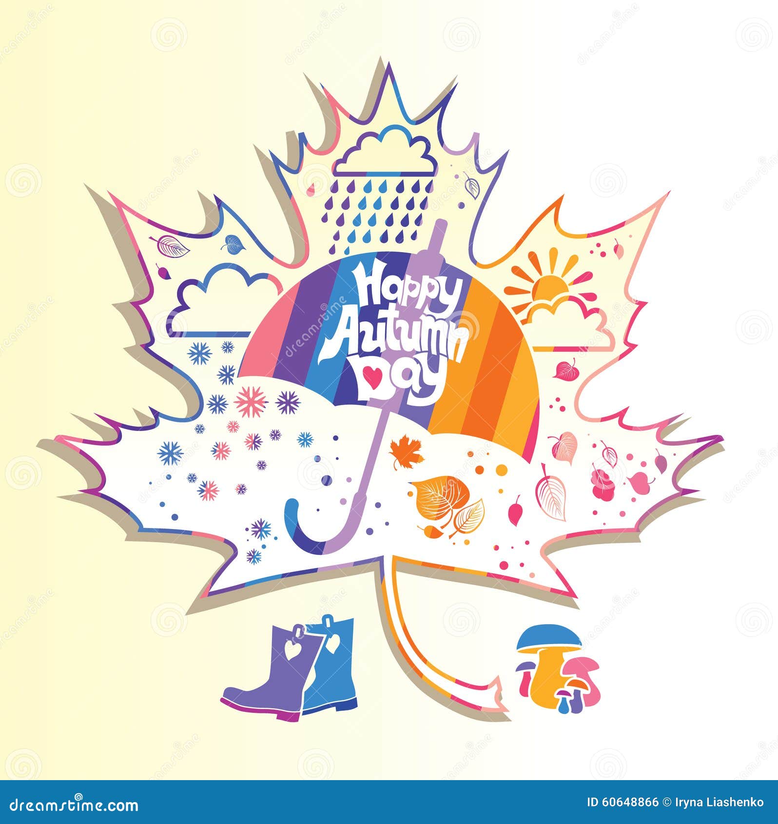 Happy Autumn Day. stock illustration. Illustration of september - 60648866