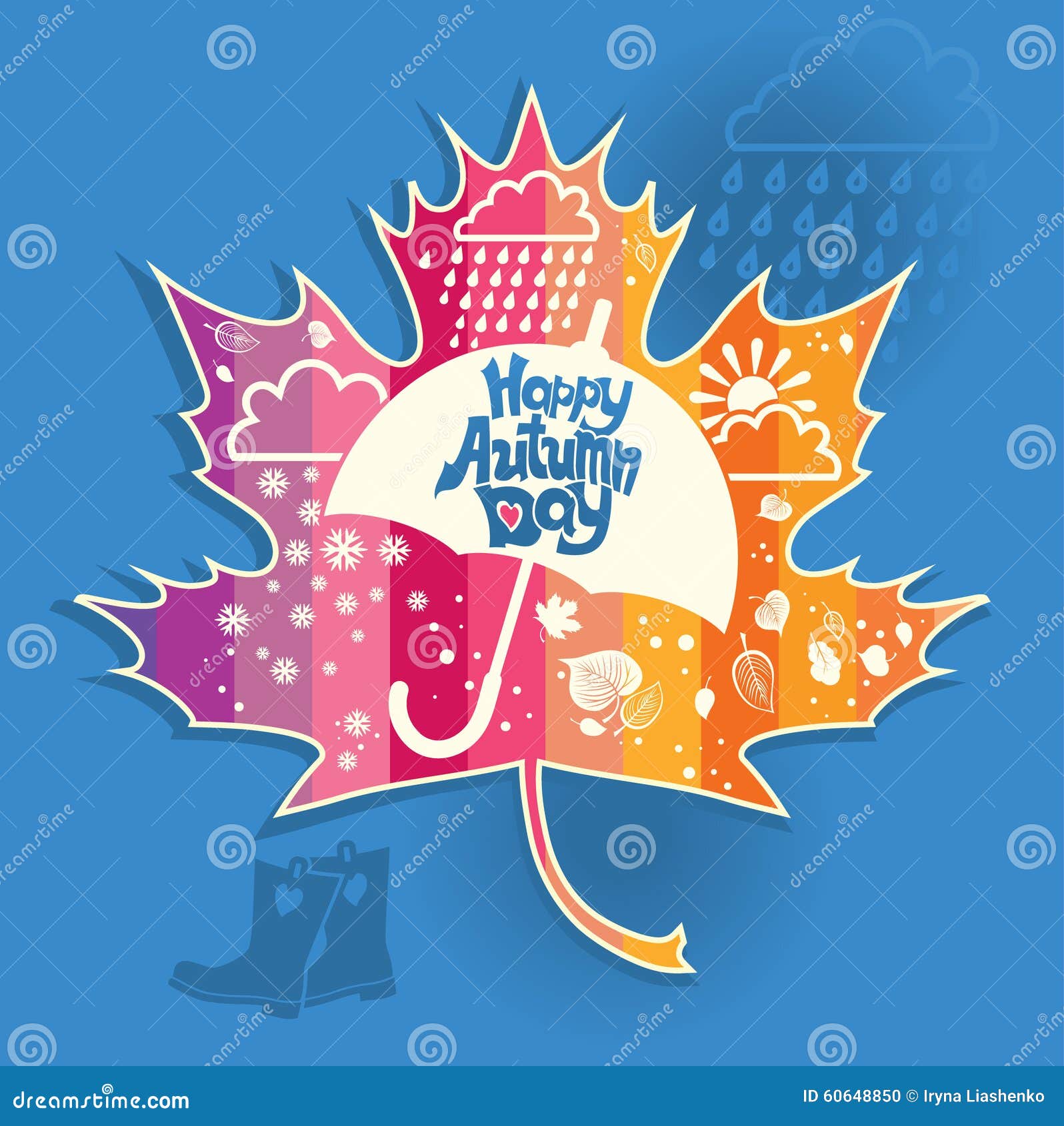 Happy Autumn Day. stock illustration. Illustration of maple - 60648850