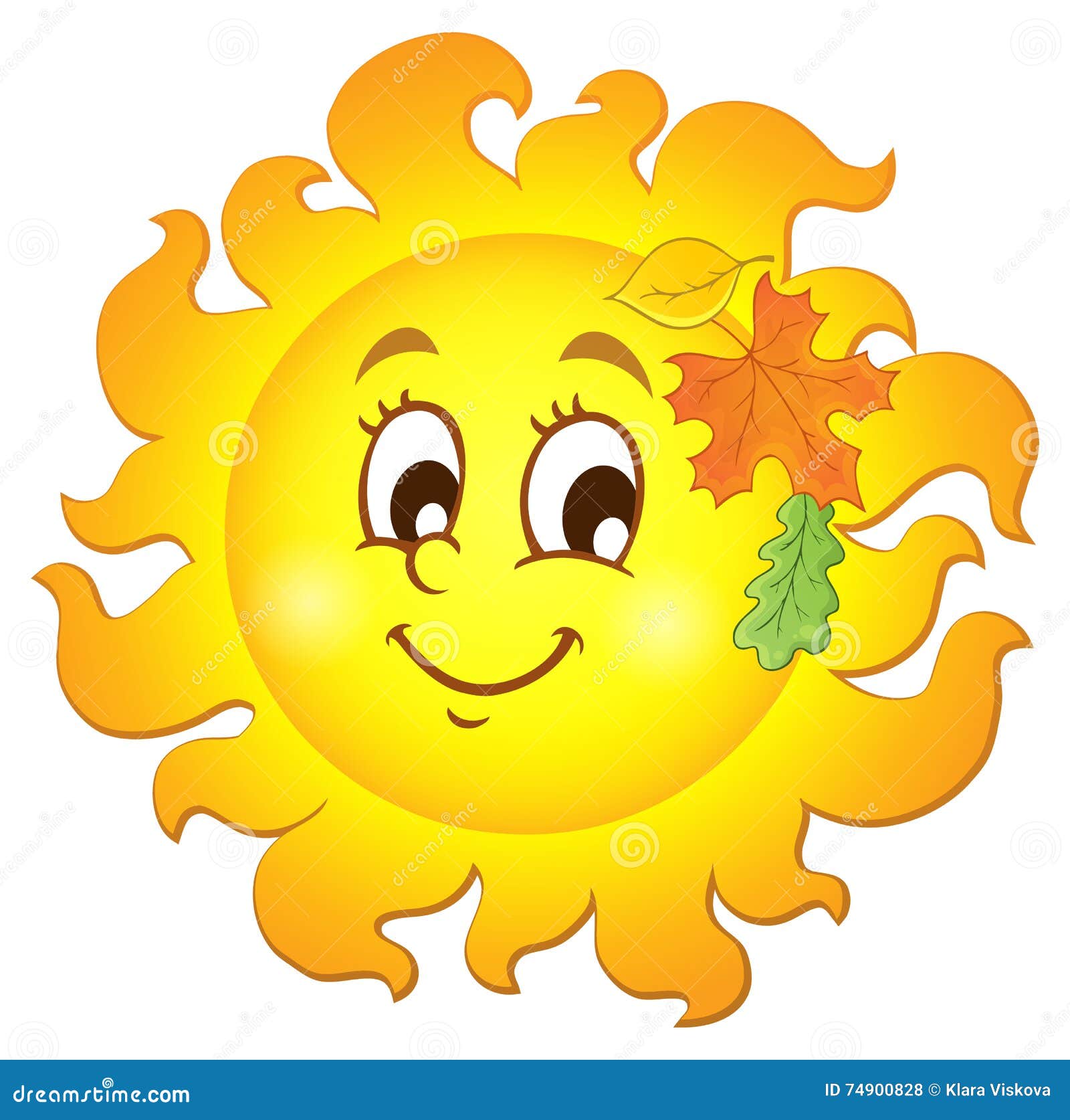 Happy Autumn Sun Theme Image 1 Stock Vector - Illustration of smile ...