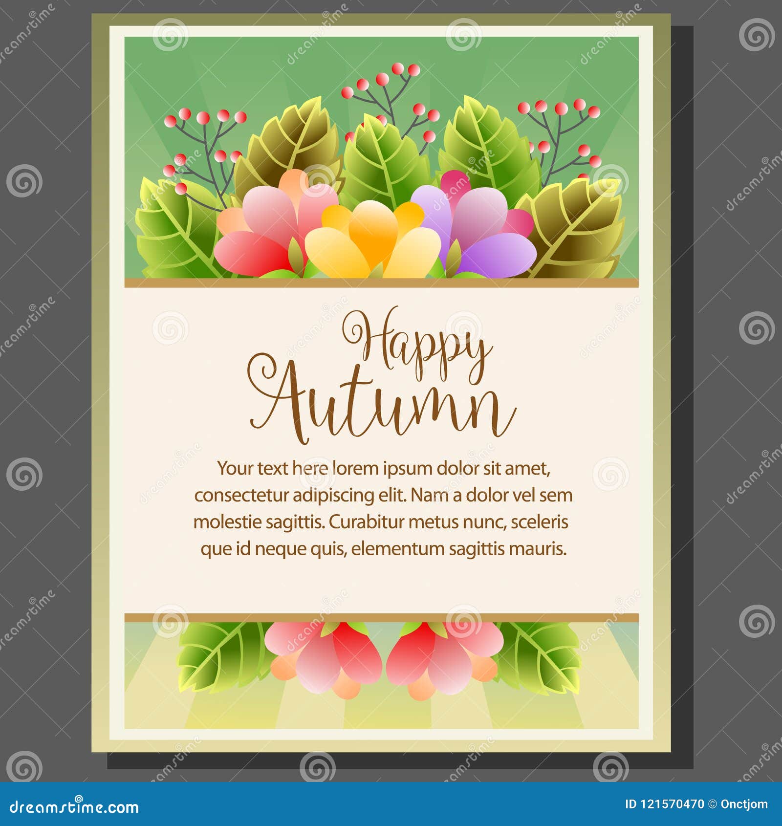 Happy Autumn Theme Poster with Foliage Stock Vector - Illustration of ...