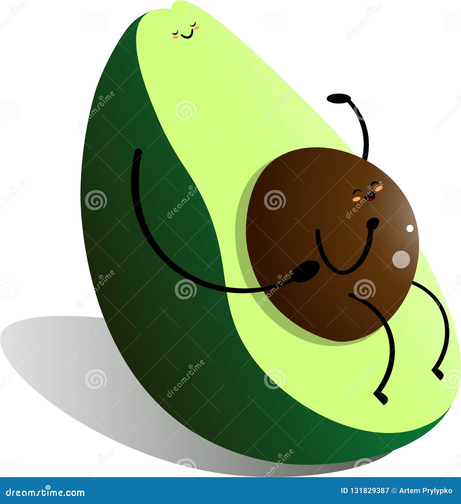 Happy avocado HAPPY DAY stock illustration. Illustration of family ...