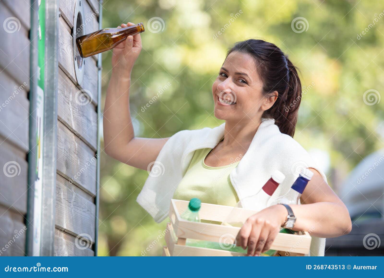 Happy Aware Woman Sorting Waste Stock Image - Image of people, wife ...