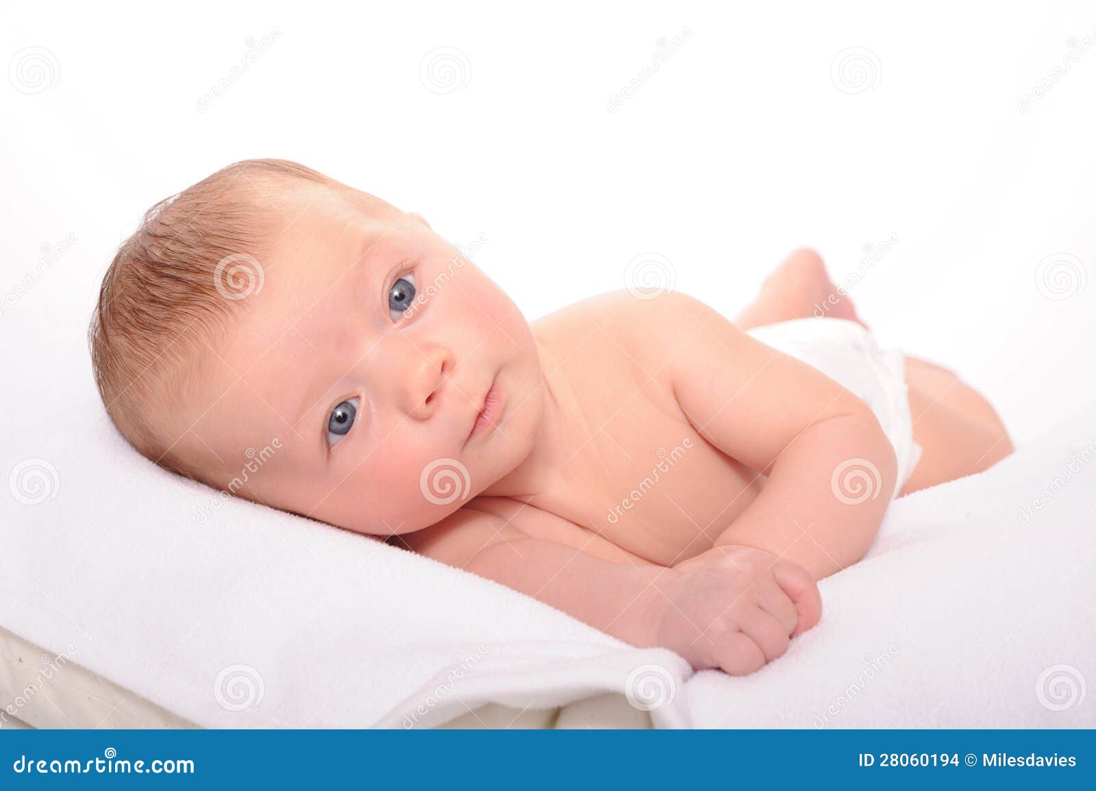 Happy baby stock photo. Image of baby, layingdown, whitebackground ...