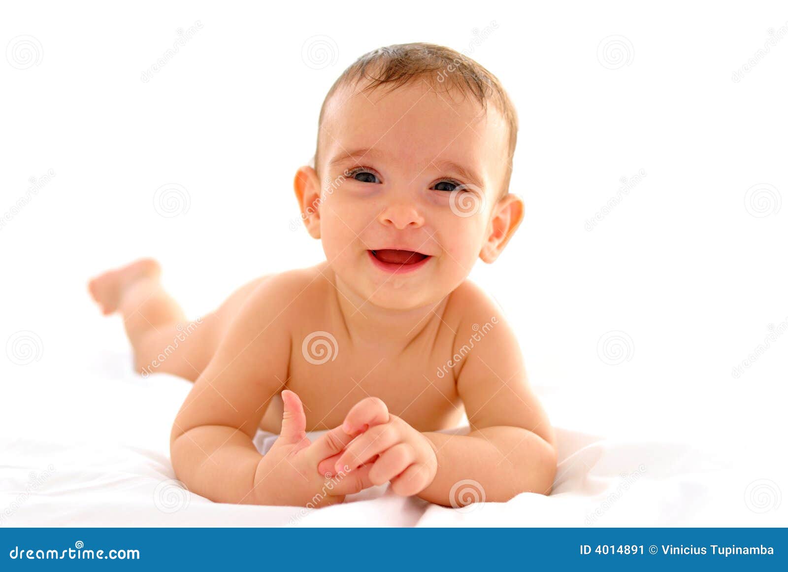 Happy Baby stock image. Image of smile, portrait, lying - 4014891