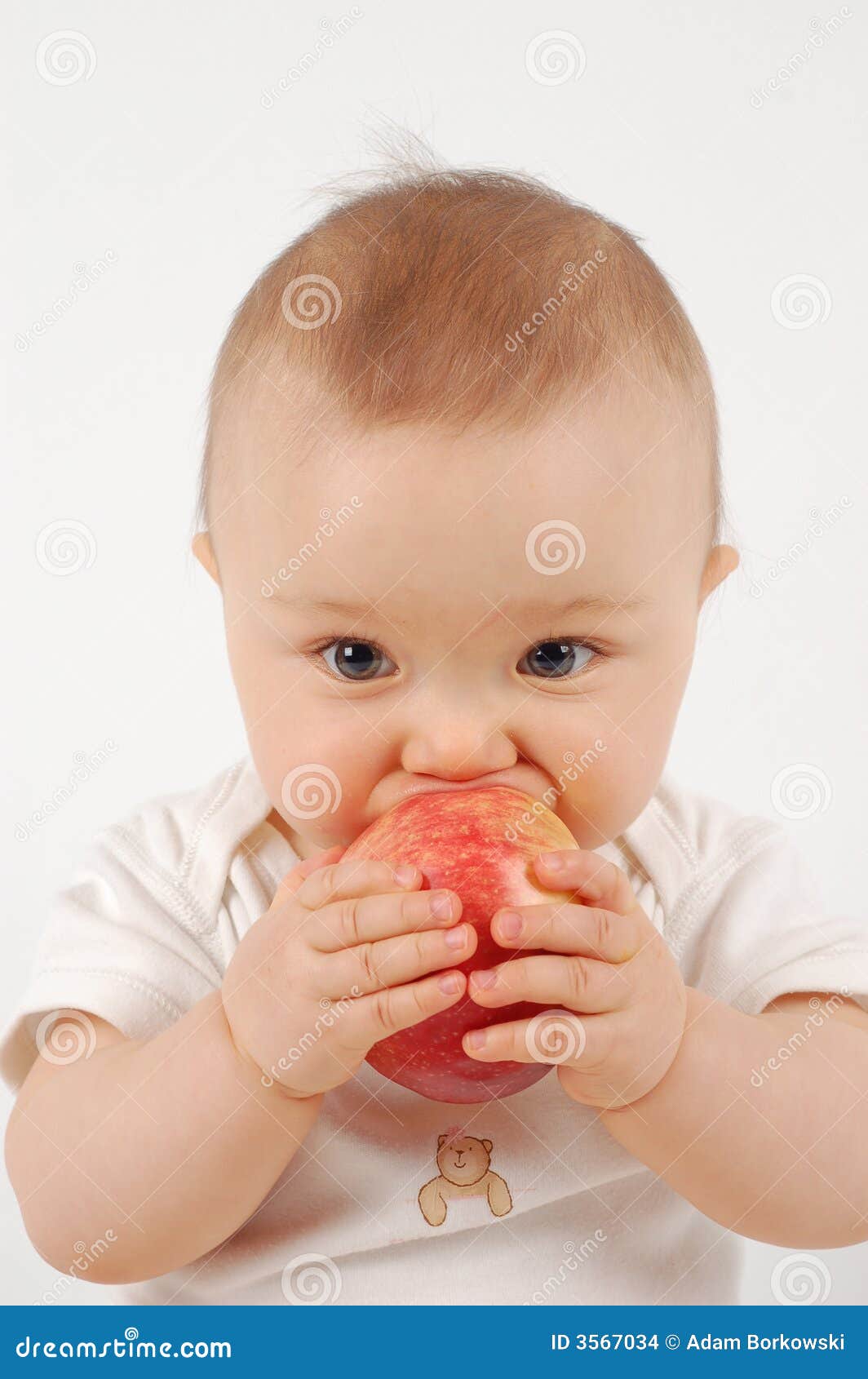 Happy baby with apple #21 stock photo. Image of happiness - 3567034