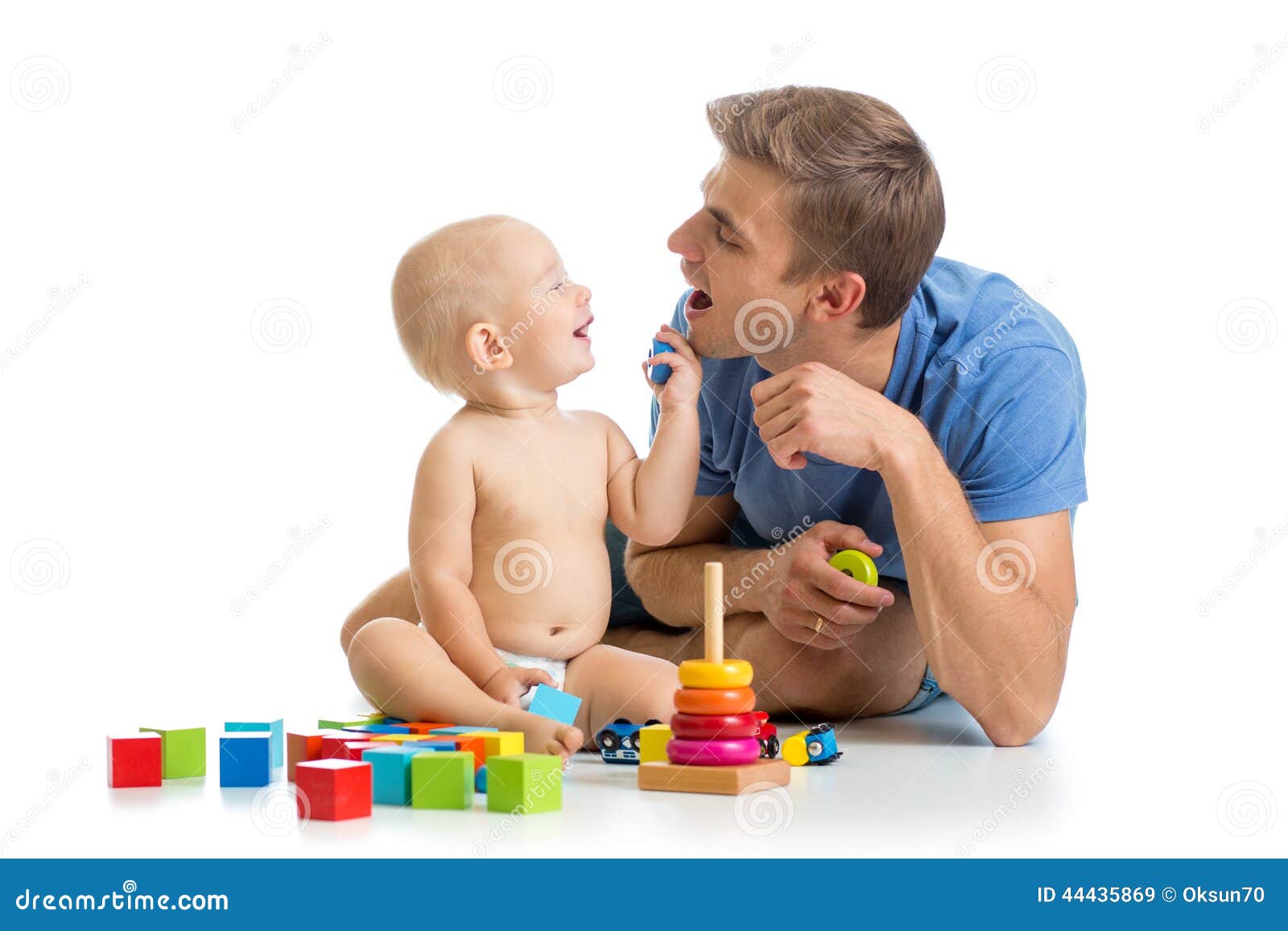 Happy Baby Boy and Dad Play Together Stock Image - Image of funny ...